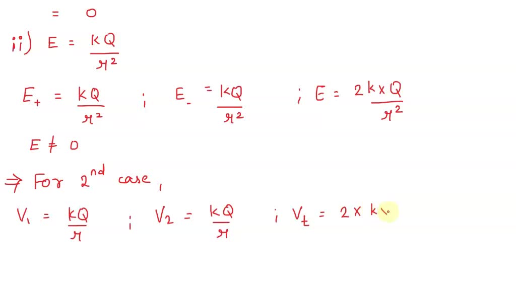 SOLVED: 1. Is the electric potential equal to zero right in the middle ...