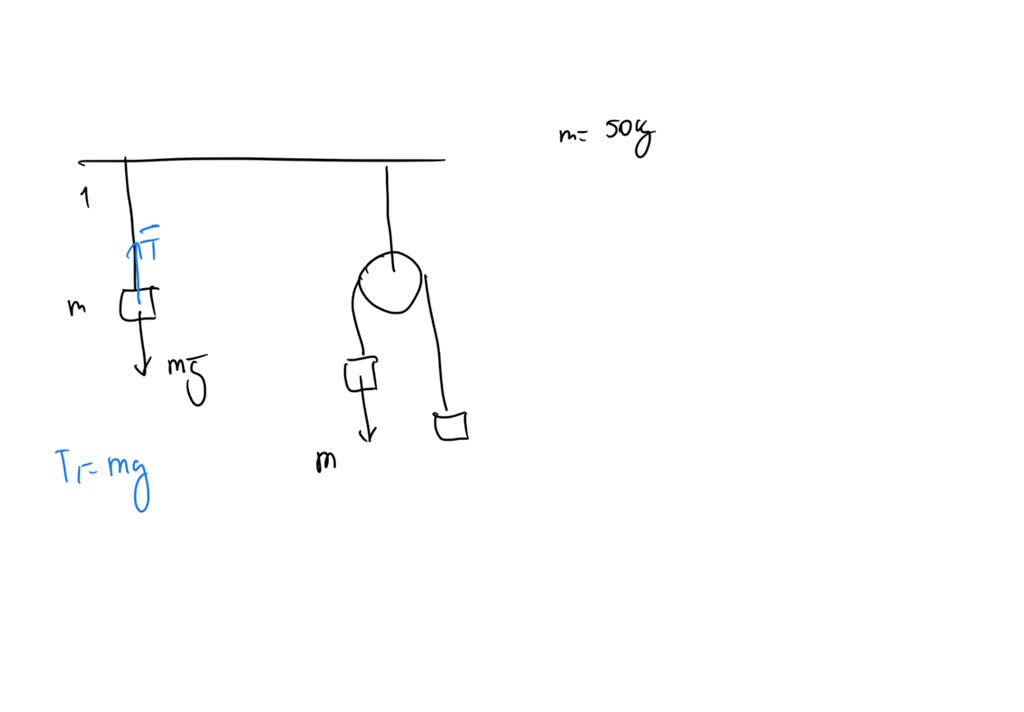 SOLVED: Text: Connected to a mass m = 10 kg that hangs vertically as shown in the figure below ...