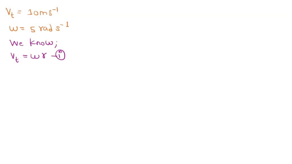 SOLVED: An object in non-uniform circular motion has angular velocity and tangential speed of 5 ...