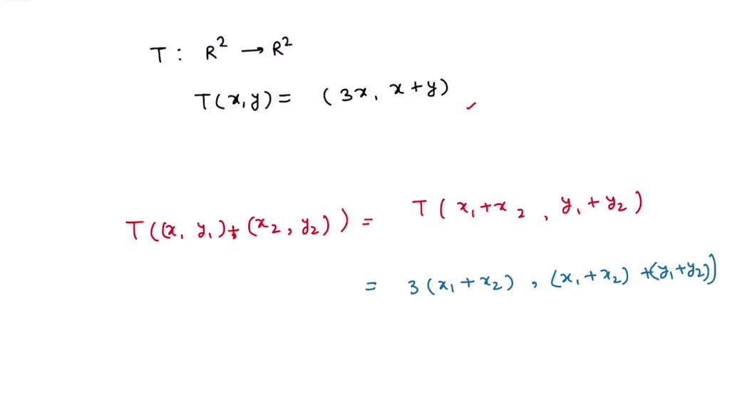 SOLVED: Supposed that R2 –> R3 such such that L(x, y) = (x, x+y, x-y ...