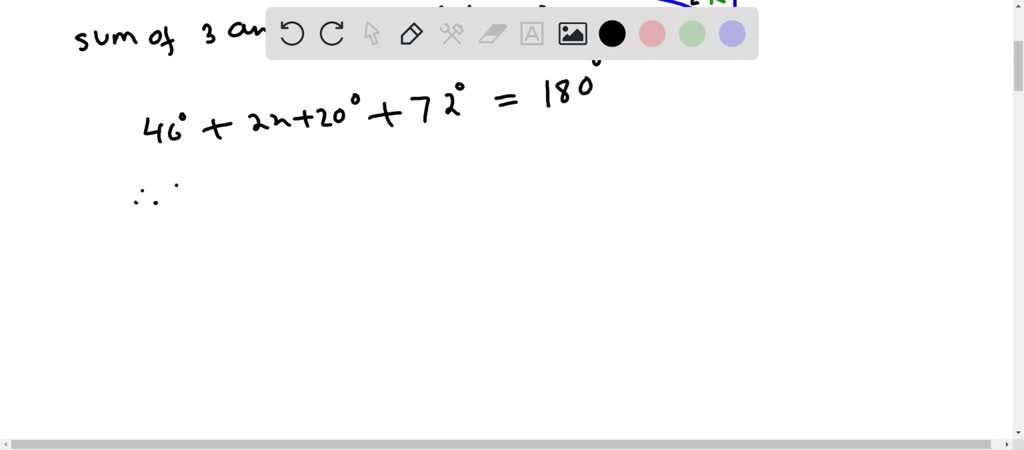 SOLVED: The measures of the angles of a triangle are shown in the ...