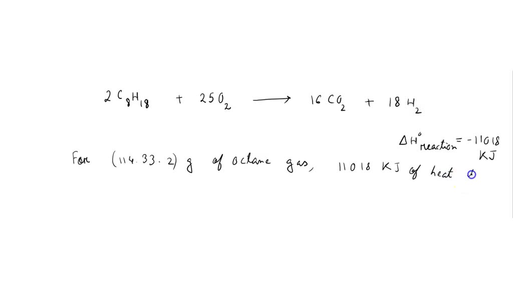 SOLVED: Using the following equation for the combustion of octane ...