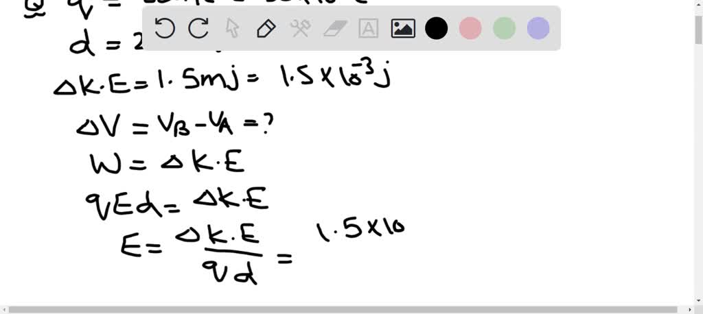 SOLVED: particle (charge 50 mC) moves in a region where the only force on it is an electric ...