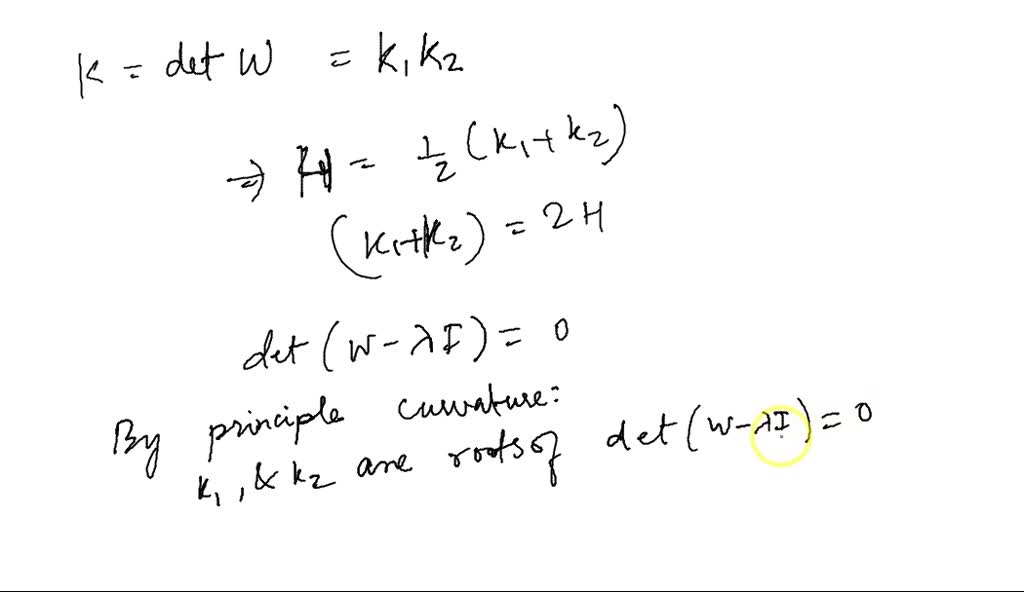 SOLVED: Differential Geometry Show that the Weingarten map W of a ...