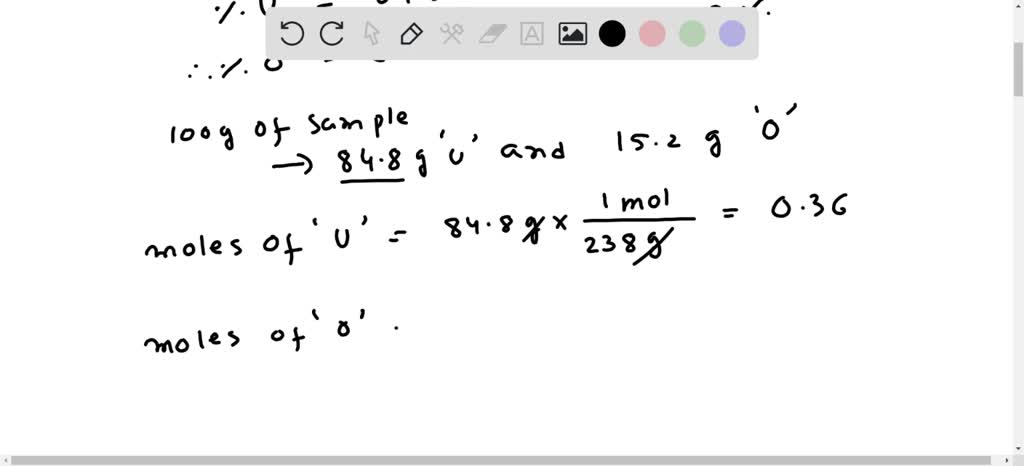 An oxide of uranium contains 84.8% of uranium. The empirical formula of ...