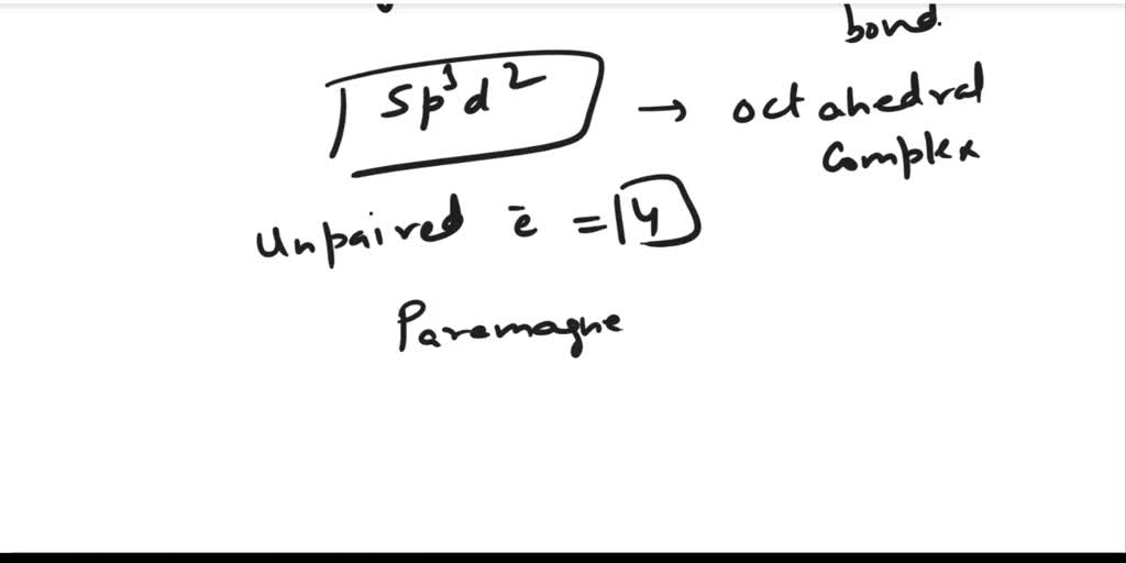 SOLVED: Rationalize the paramagnetic property of [CoF6]3- using concepts of VBT and CFT ...