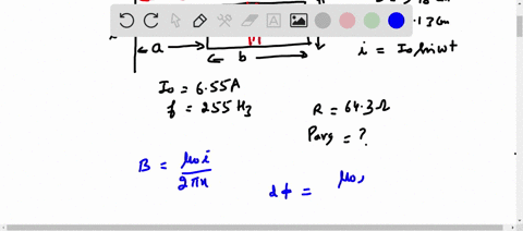 A sinusoidally oscillating current I(t) with an amplitude...