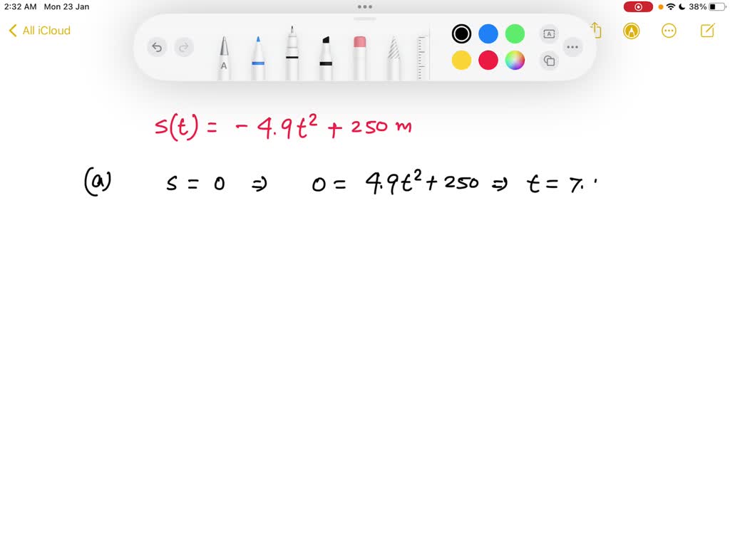 SOLVED: For this exercise, use the position function s(t) = -4.9t^2 ... SOLVED: For this exercise, use the position function s(t) = -4.9t^2 ...