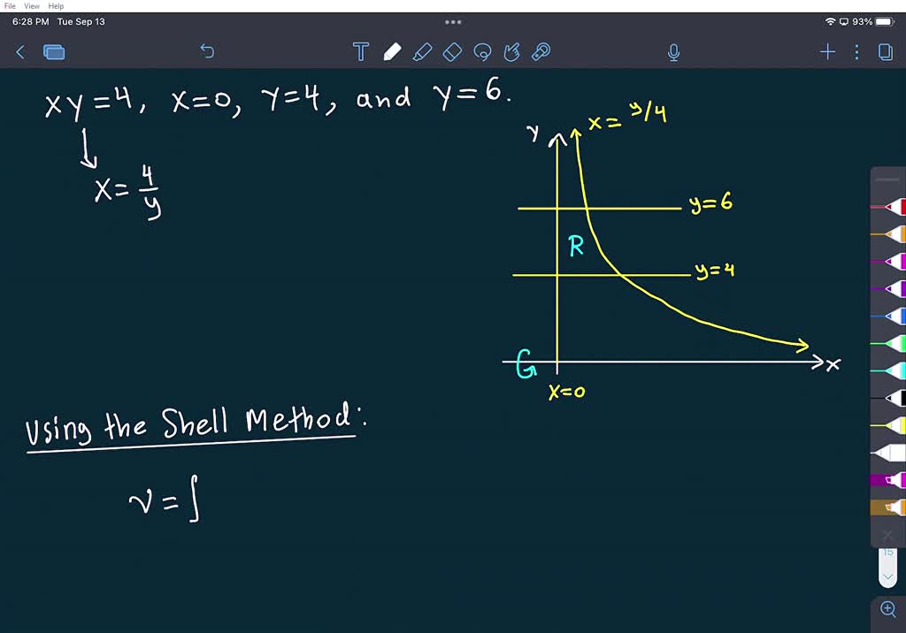 SOLVED: Use the method of cylindrical shells to find the volume of the ...