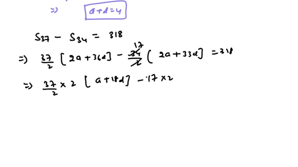 SOLVED: An arithmetic progression consists of 37 terms. The sum of the ...