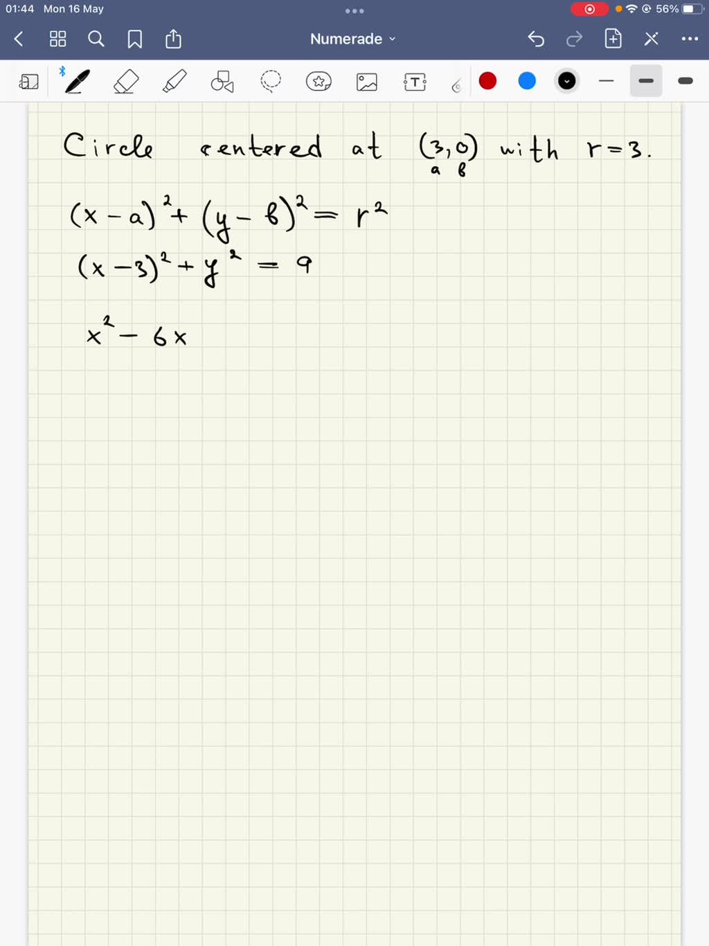 SOLVED: QUESTION' and radius 3 units in of the circle with its center ...