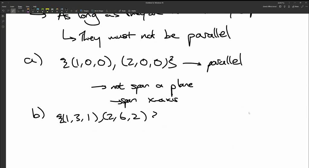 SOLVED: 9. Which of the following sets of vectors spans a plane in R^3 ...