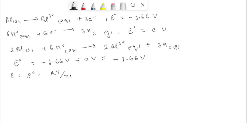 SOLVED: Use the Nernst equation to calculate the redox potential for ...