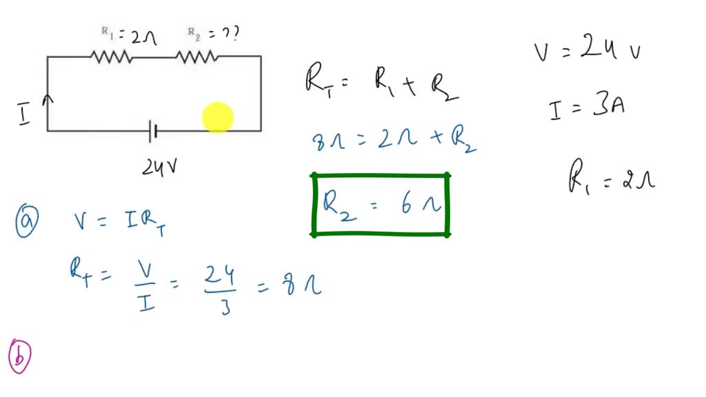 Two Resistors Are Connected In Series Across A 24v Supply, And A 