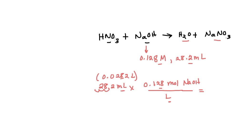 SOLVED: The molarity of an aqueous solution of nitric acid, HNO3, is determined by titration ...