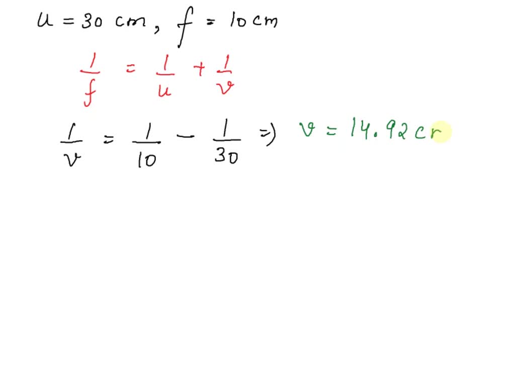 SOLVED: An object is placed at a distance of 30cm from a thin convex ...