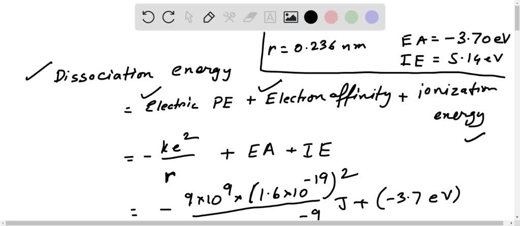 SOLVED: Determine the energy required to dissociate a Na Cl molecule ...