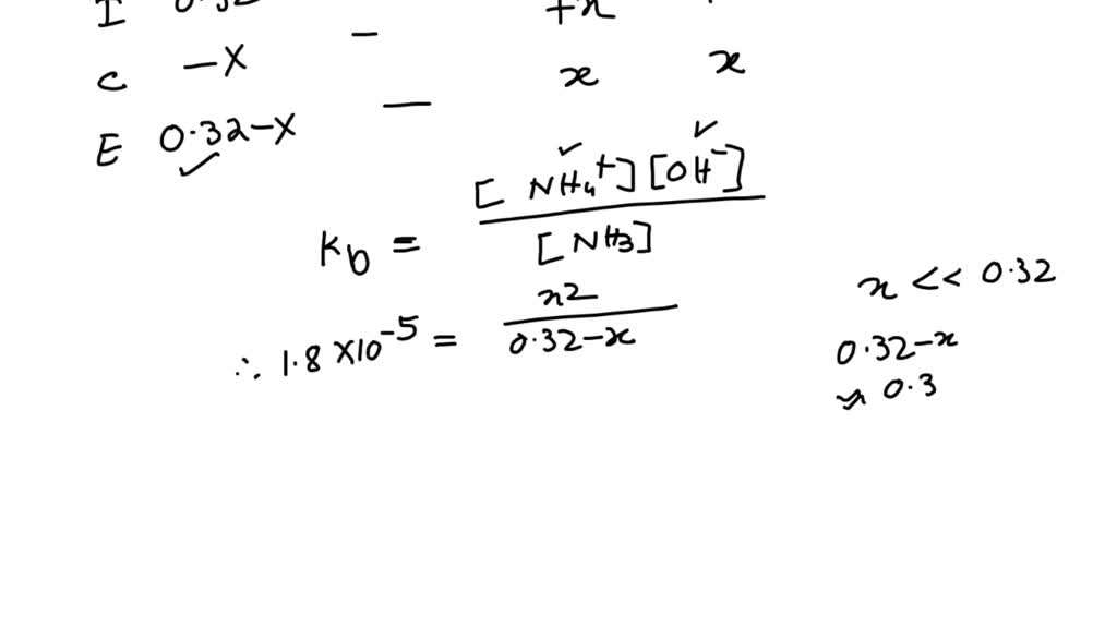 SOLVED: What are the equilibrium concentrations of NH3, NH4+, and OH ...