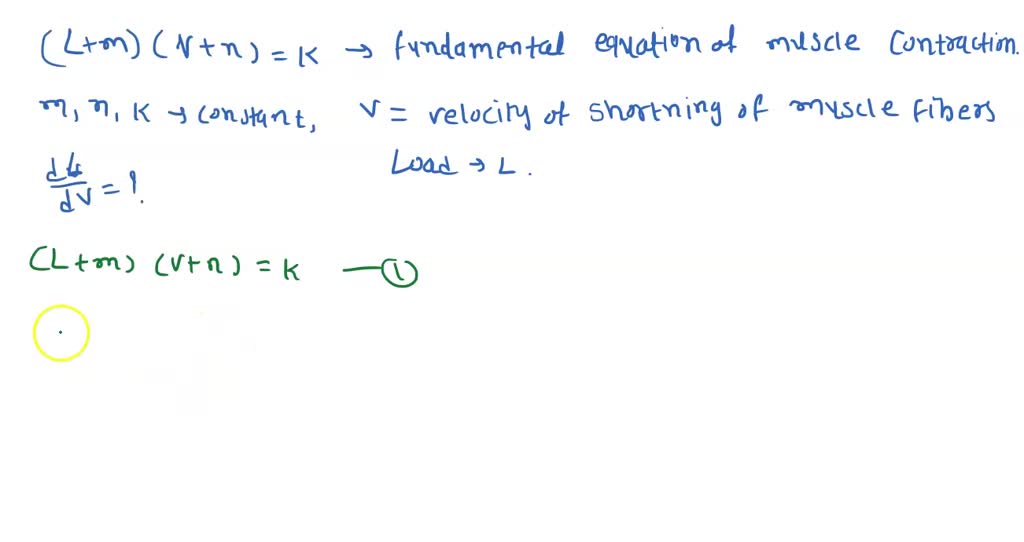 SOLVED: In biophysics, the equation (L + m)(V + n) = k is called the ...
