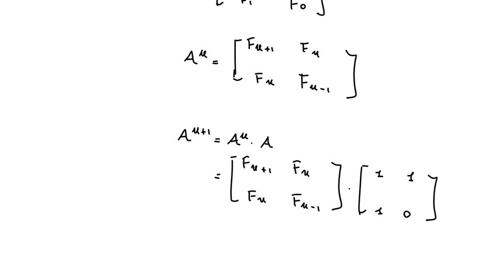 SOLVED: Fn+1 F ) Show that An = F Fn-1 Let Fn denote the nth Fibonacci ... SOLVED: Fn+1 F ) Show that An = F Fn-1 Let Fn denote the nth Fibonacci ...
