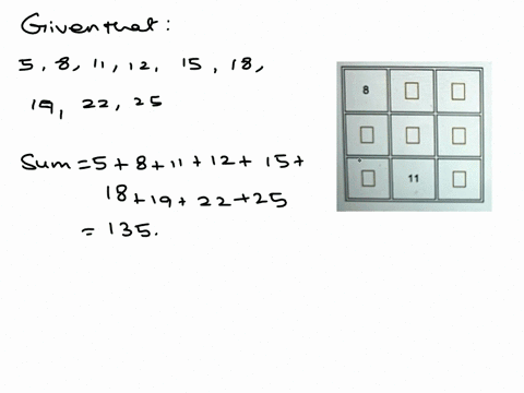 Show that a magic square of order 3 must have a 5 in the...