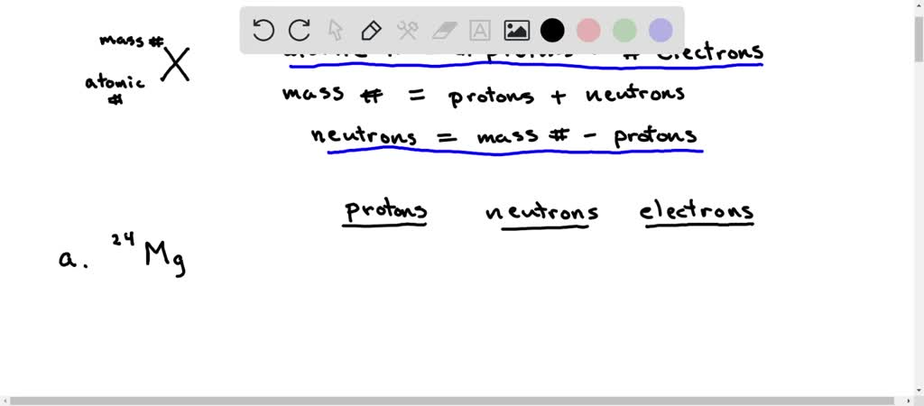 SOLVED: How many electrons, protons, and neutrons are there in each of ...