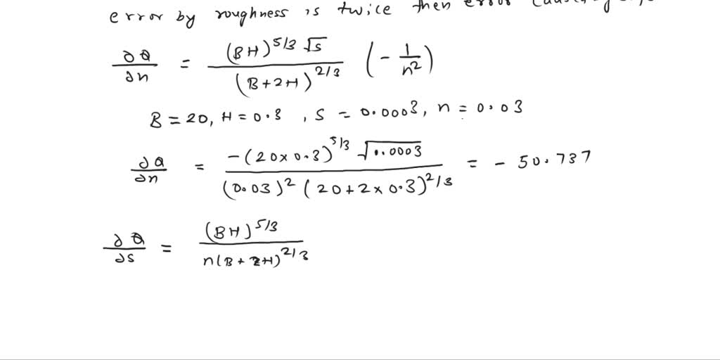 SOLVED: 4.16 Manning's formula for a rectangular channel can be written ...