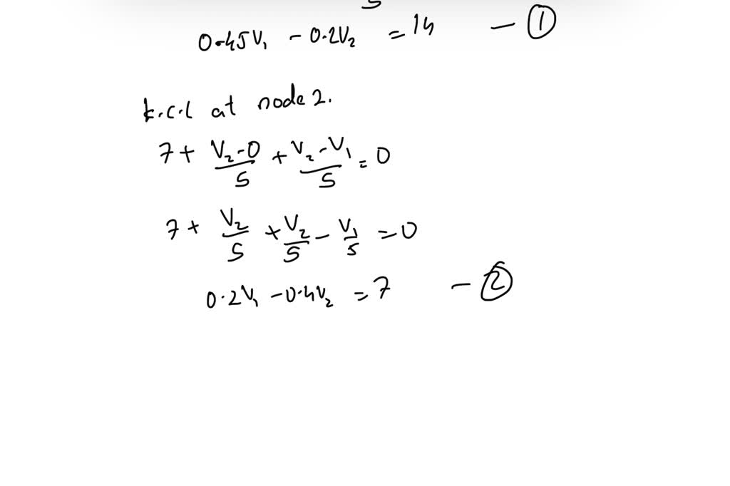 SOLVED: Q1-a Given that v2=4.85V; Find the node voltages for the circuit in Fig. 19 Q1-b ...