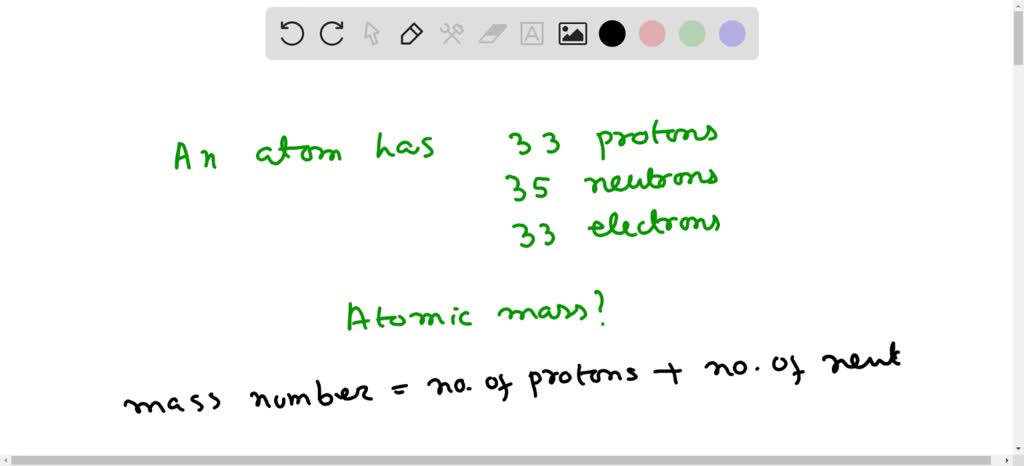 An atom contains 33 protons; 35 neutrons; and 33 electrons. What is its ...