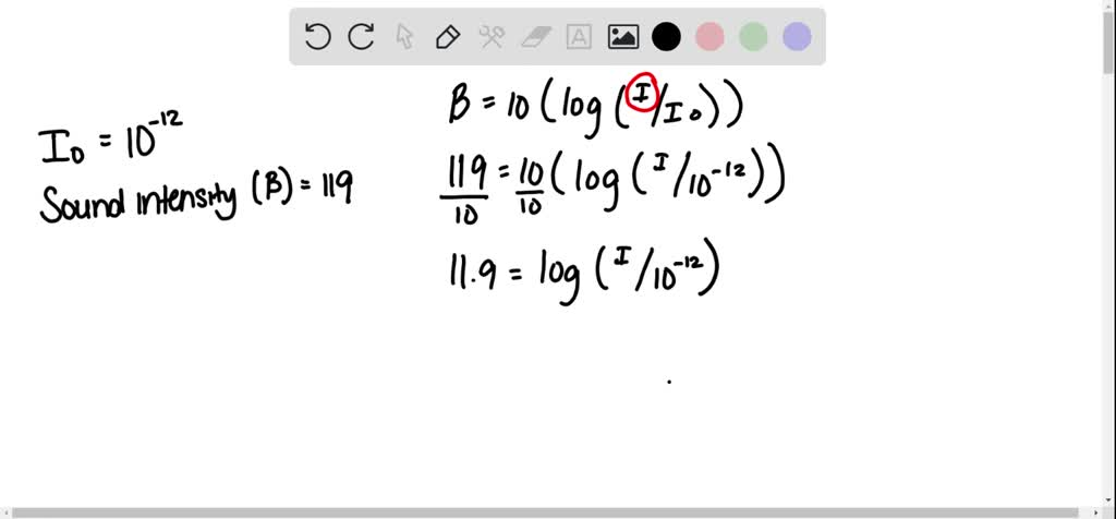 SOLVED: Given that Io = 10^(-12) watts/meter^2, what is the intensity of sound for which the ...