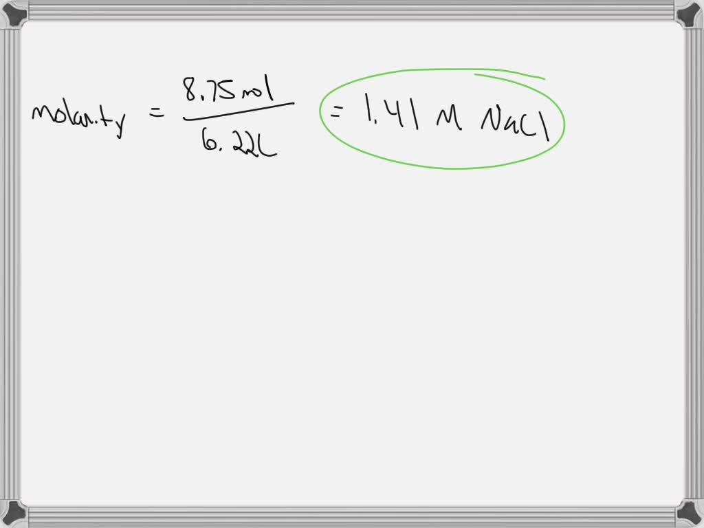 1. You have been given a sample of unknown molarity. Calculate the molarity of a solution which ...