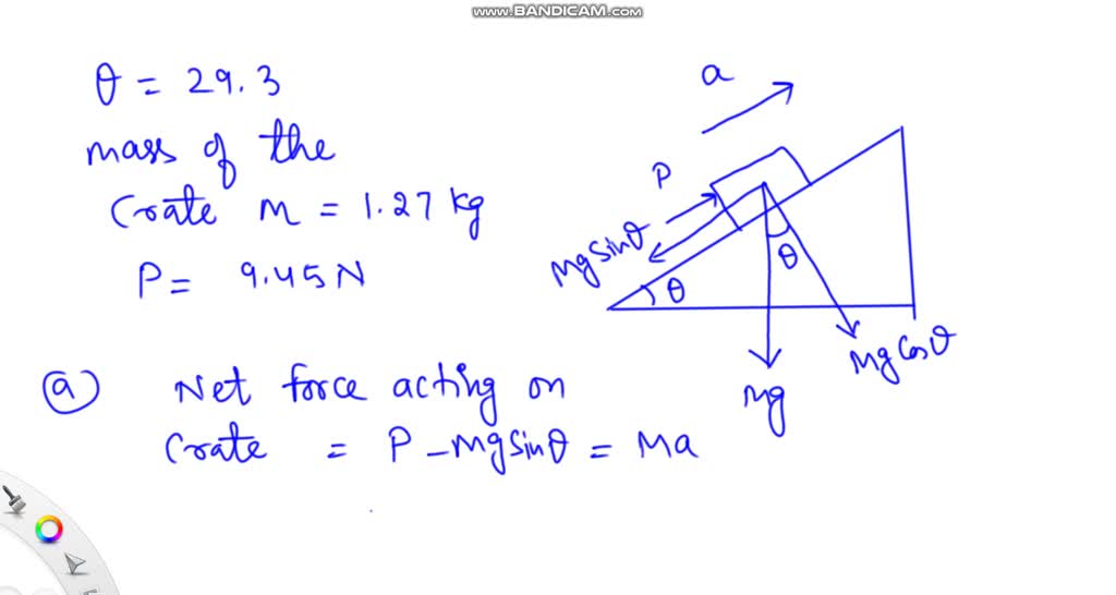 SOLVED: Texts: Shown below is a crate of mass M that is pushed with ...