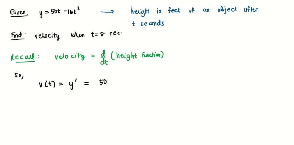 SOLVED: If a ball is thrown into the air with a velocity of 50 ft/s ...