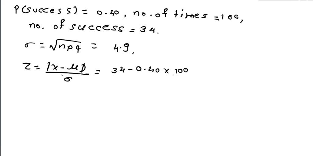 SOLVED: An experiment with a probability of success given as 0.40 is ...