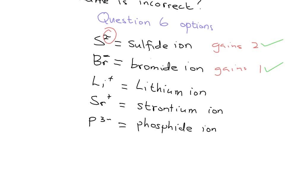 SOLVED: Which combination of formula and name is incorrect? Question 6 ...