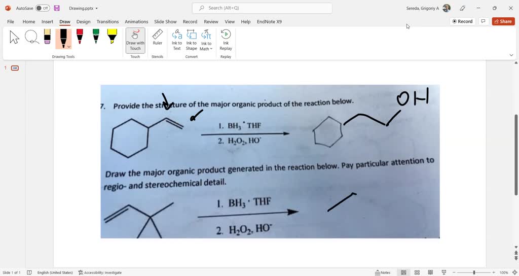SOLVED: Provide the structure of the major organic product of the ...