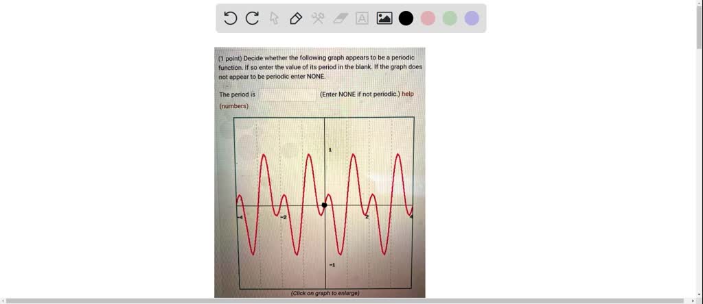SOLVED: (1 point) Decide whether the following graph appears to be a ... SOLVED: (1 point) Decide whether the following graph appears to be a ...