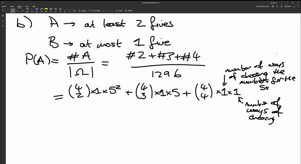 SOLVED: We roll a fair die four times. a) Describe the sample space 0 and the probability ...