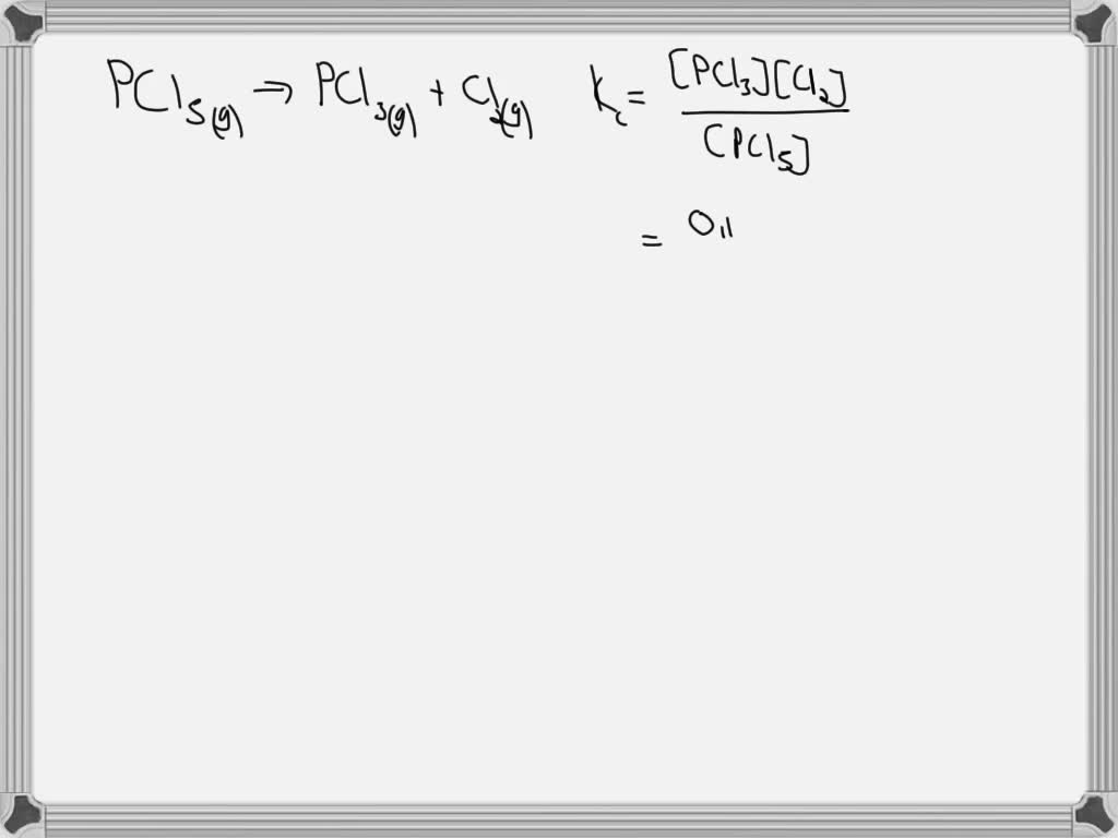 The equilibrium for the reaction for the decomposition of PCl 5 to ...