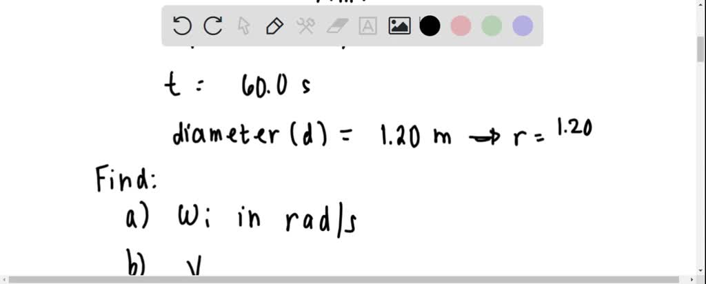 SOLVED: A flywheel with a diameter of 1.20 m is rotating at an angular speed of 200 rev/min. (a ...