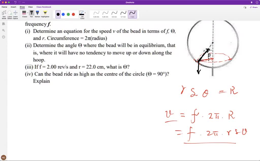 SOLVED: A bead can slide along frictionless metal O-ring of radius 20.0 cm; a8 shown in the ...