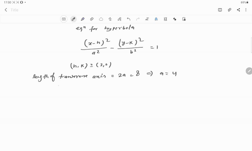SOLVED: Find the equation of this hyperbola in standard and general ...