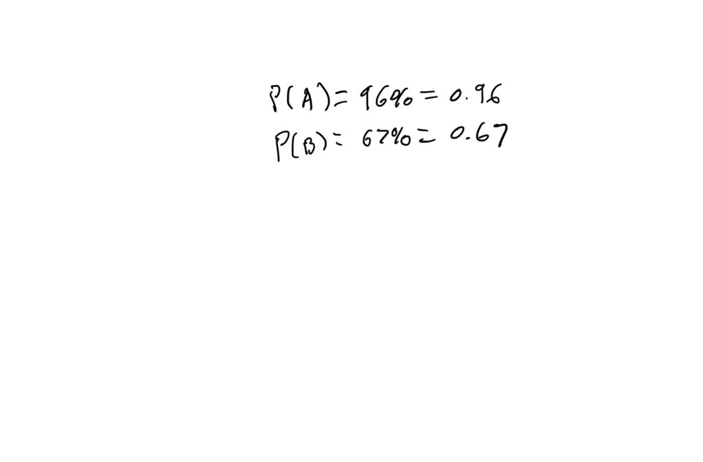 SOLVED: Events A and B are two independent events. The probability of ...