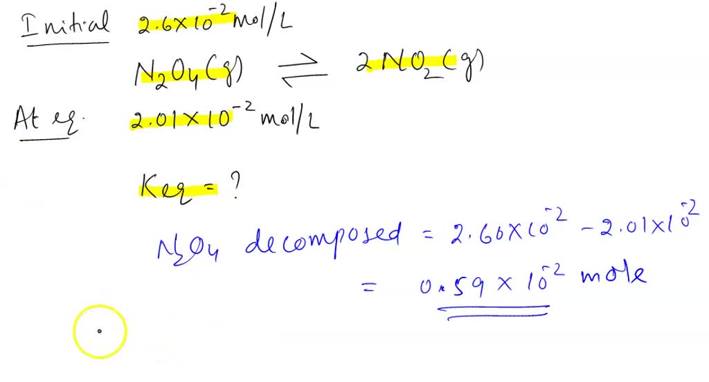 SOLVED: Dinitrogen tetroxide partially decomposes according to the ...