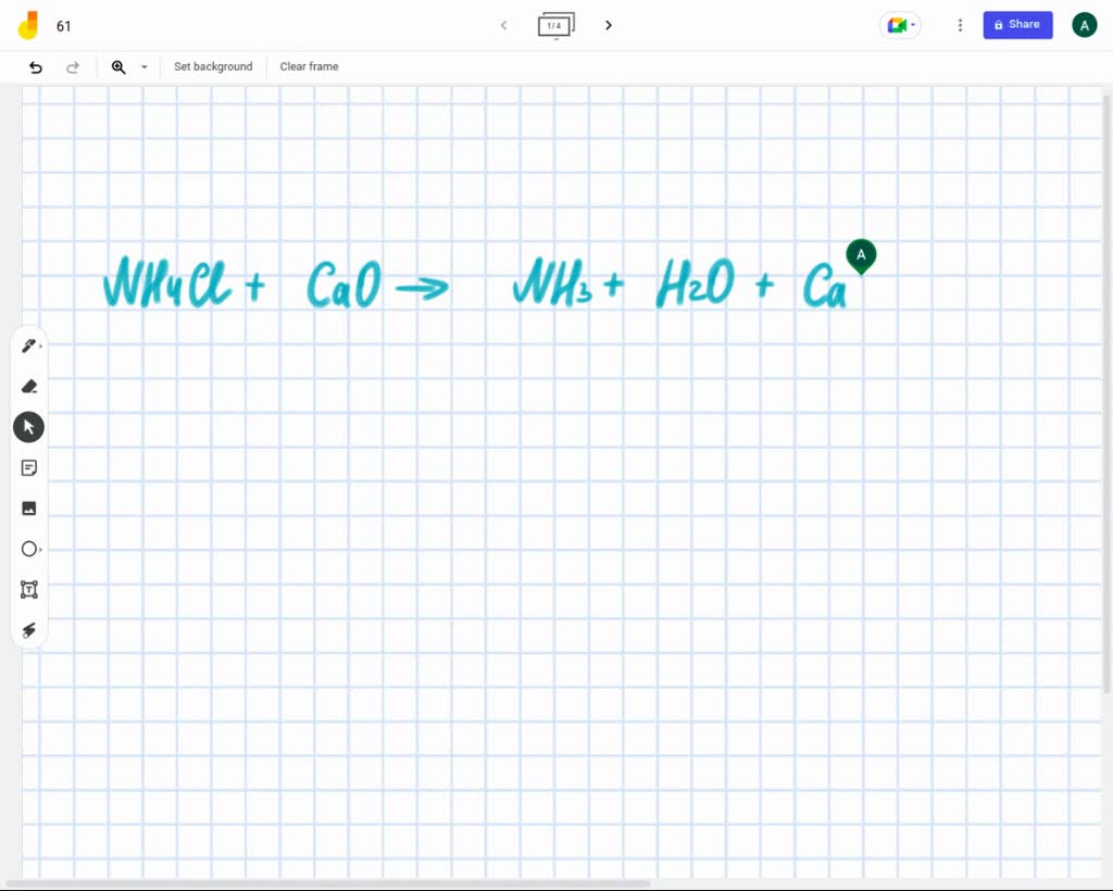 Given the following reaction: CaO(s) + NH4Cl(s) → NH3(g) + H2O(g ...
