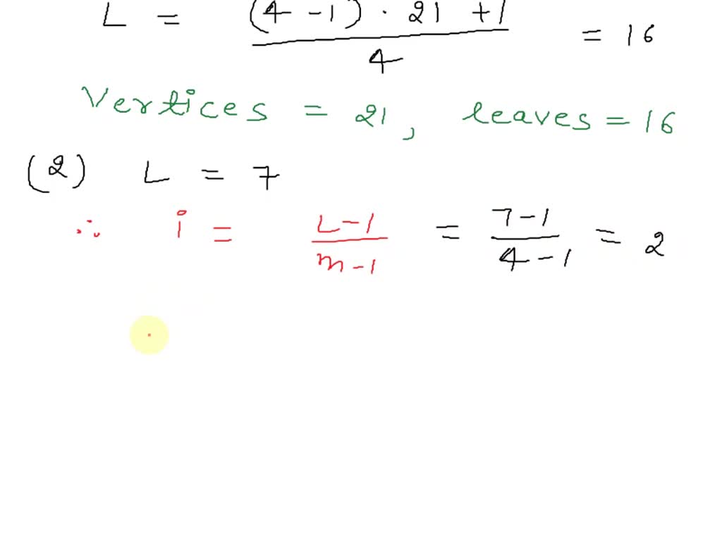 SOLVED: Consider a full 4-ary tree. If there are internal vertices ...