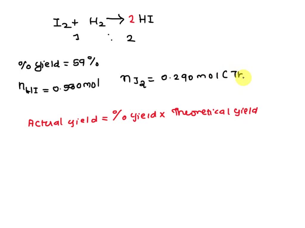SOLVED: Consider the reaction between H2 and I2 . If 10 moles of H2 ...