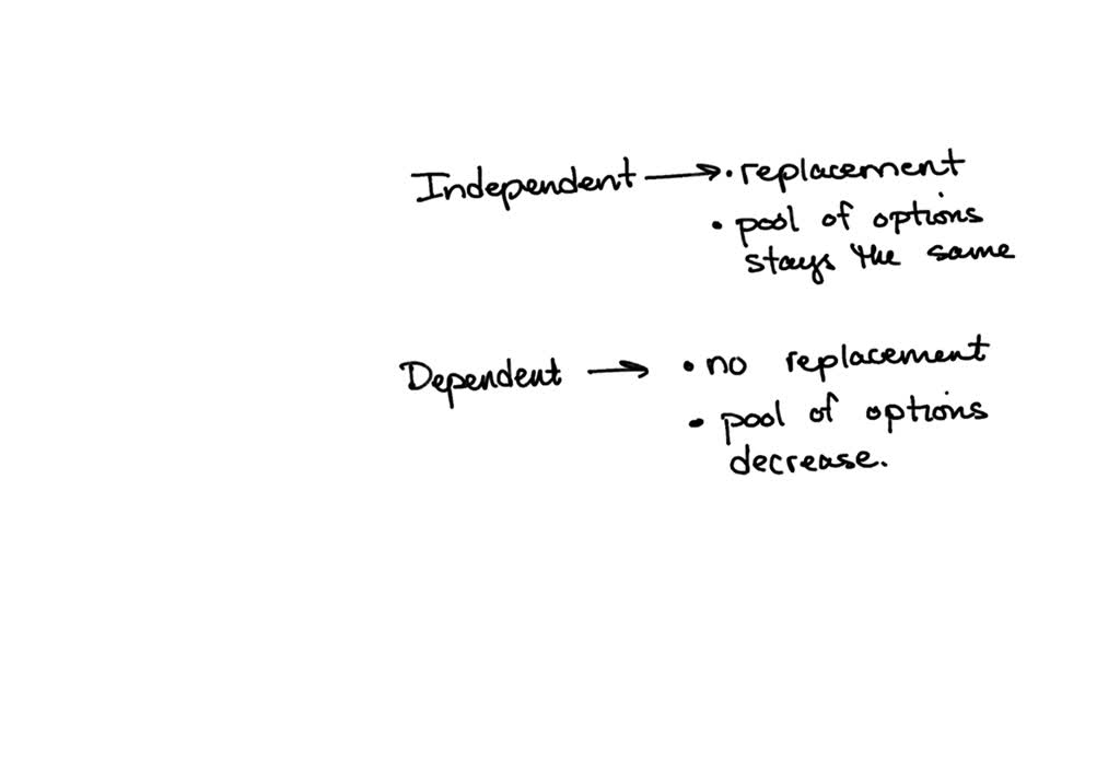 SOLVED: An example of dependent events is drawing a red marble out of ...