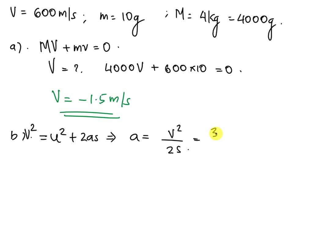 SOLVED: A 10-g bullet leaves a rifle barrel with a velocity of 600 m/s ...