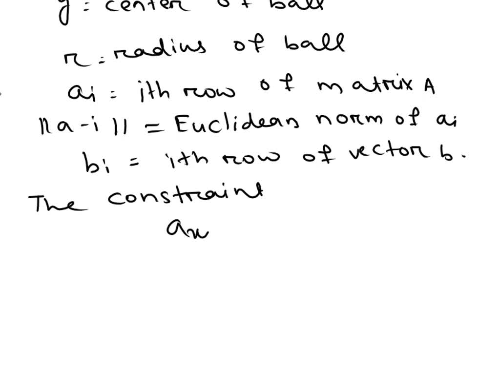 Exercise 1.12 (Chebyshev center) Consider a set P described by linear ...